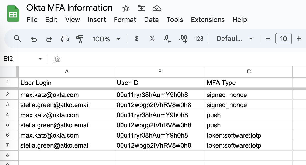 Save User MFA Information to a Google Sheets Spreadsheet in Okta Workflows – Max Katz